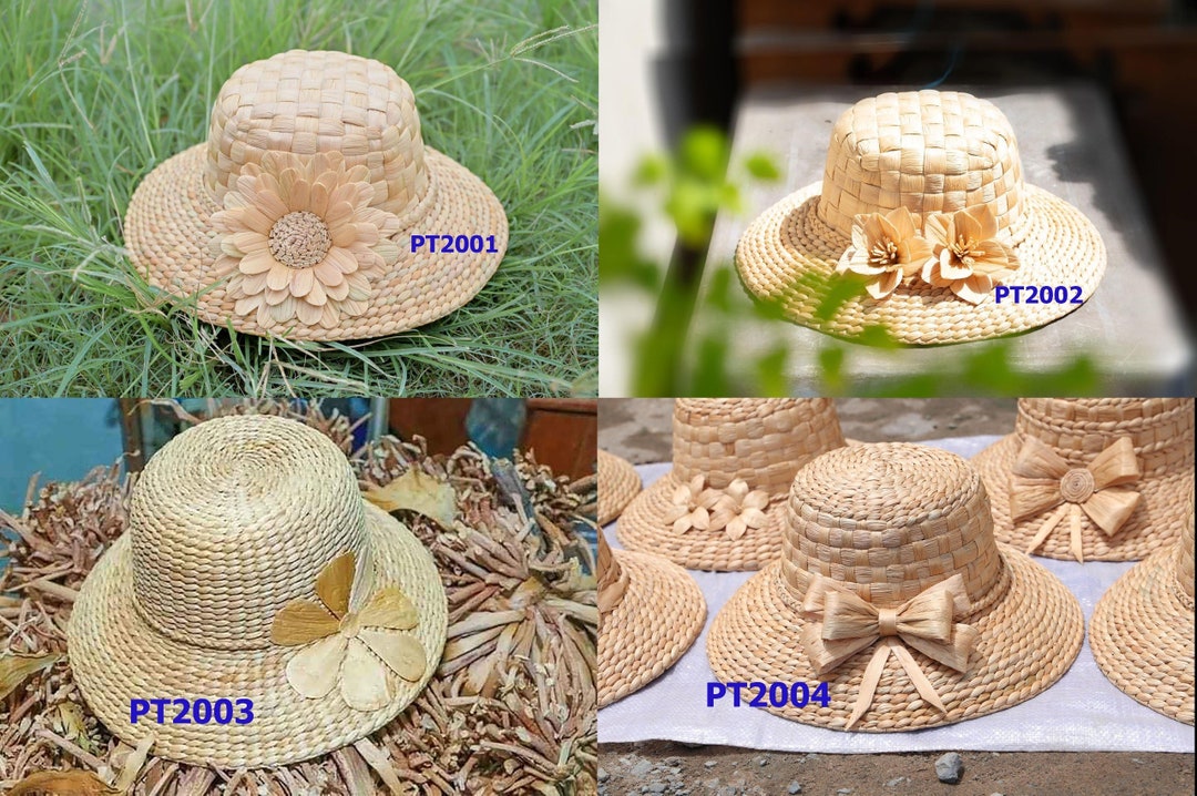 Handmade Water Hyacinth Hat, Natural Summer Hat, Vietnamese Handicraft ...