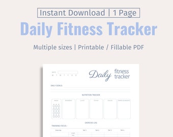 Daily Workout Tracker PRINTABLE Daily Fitness Journal PDF Exercise ...