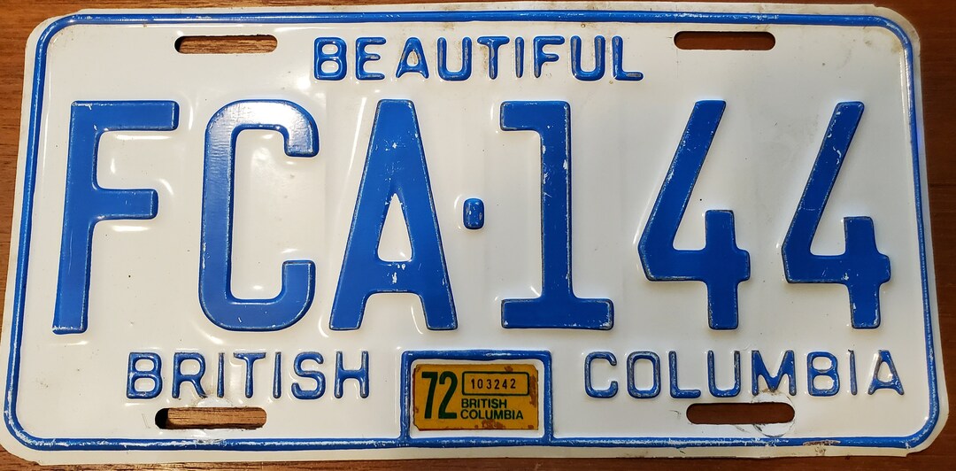 Vintage 1970's BC License Plate - Etsy