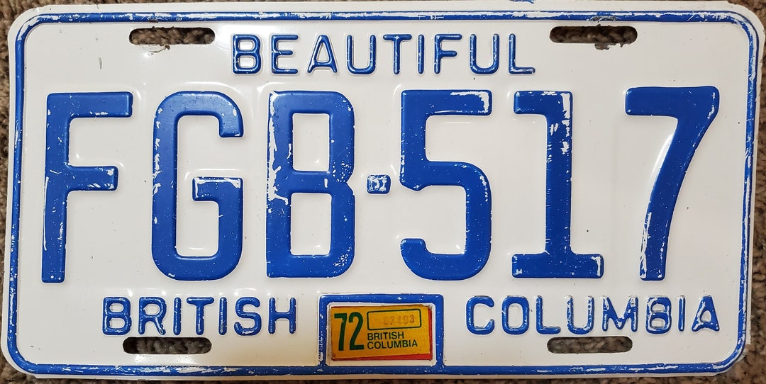 Vintage 1972 BC License Plate - Etsy