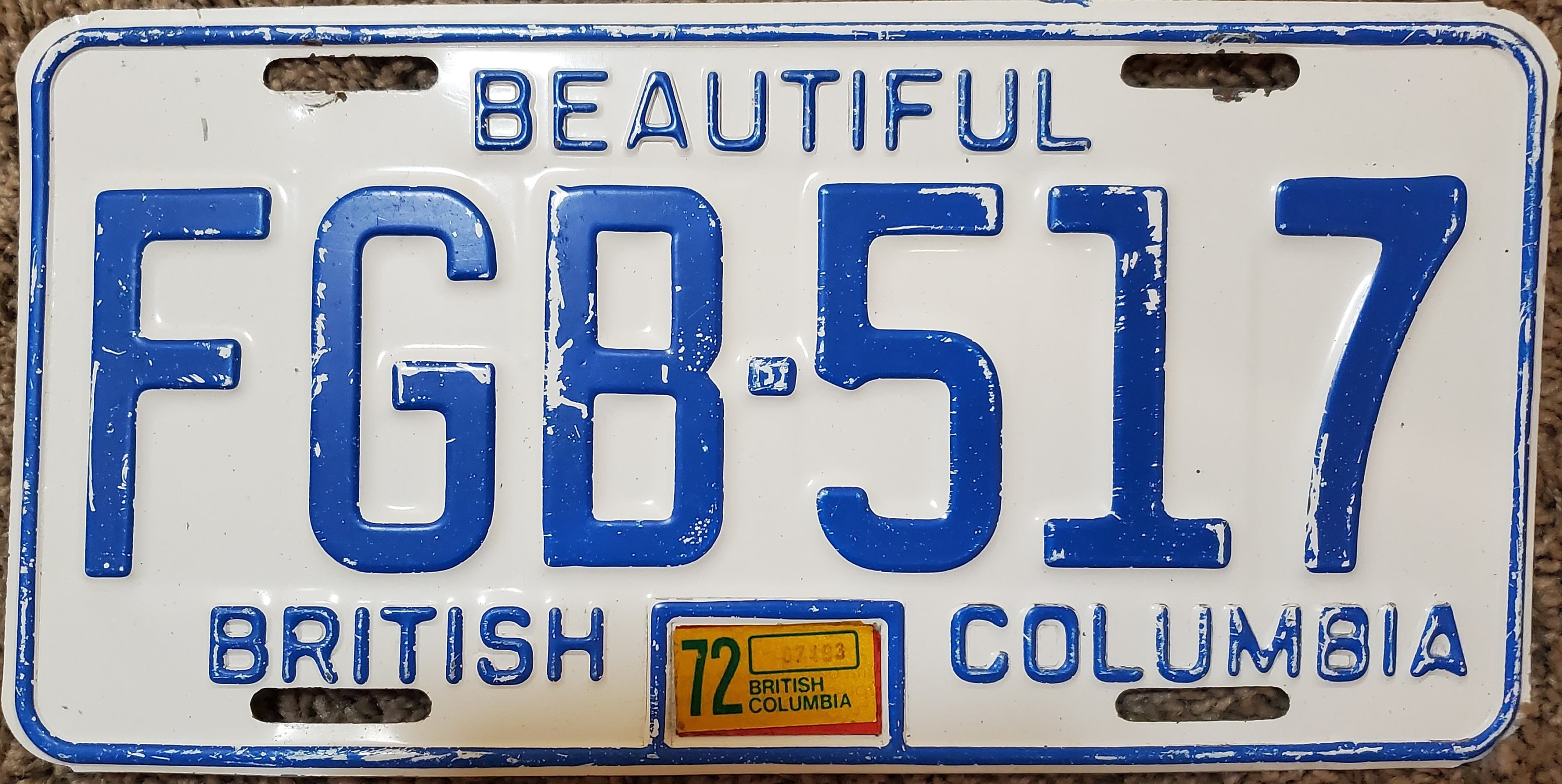 Vintage 1972 BC License Plate - Etsy