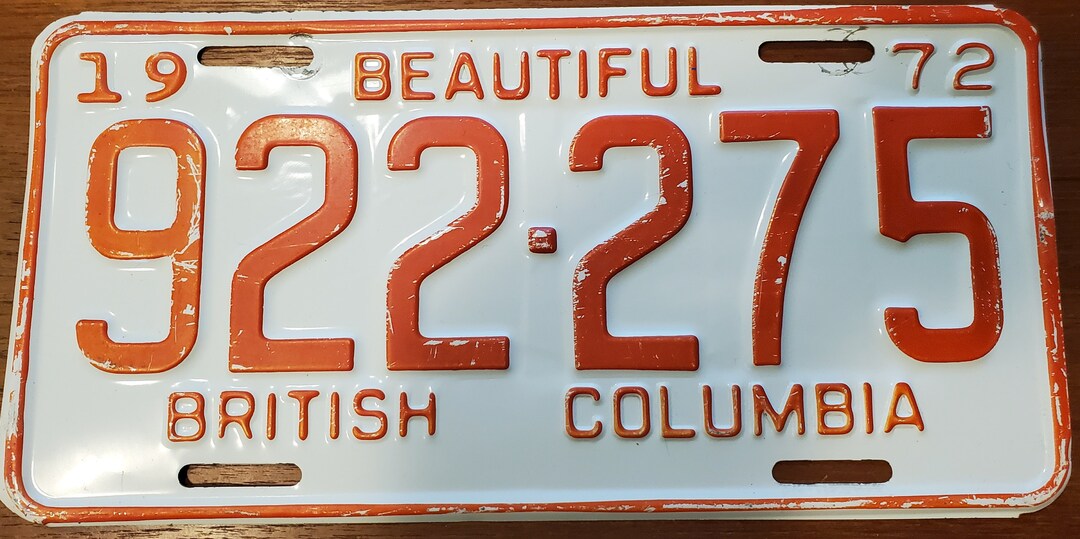 Vintage 1970's BC License Plate - Etsy