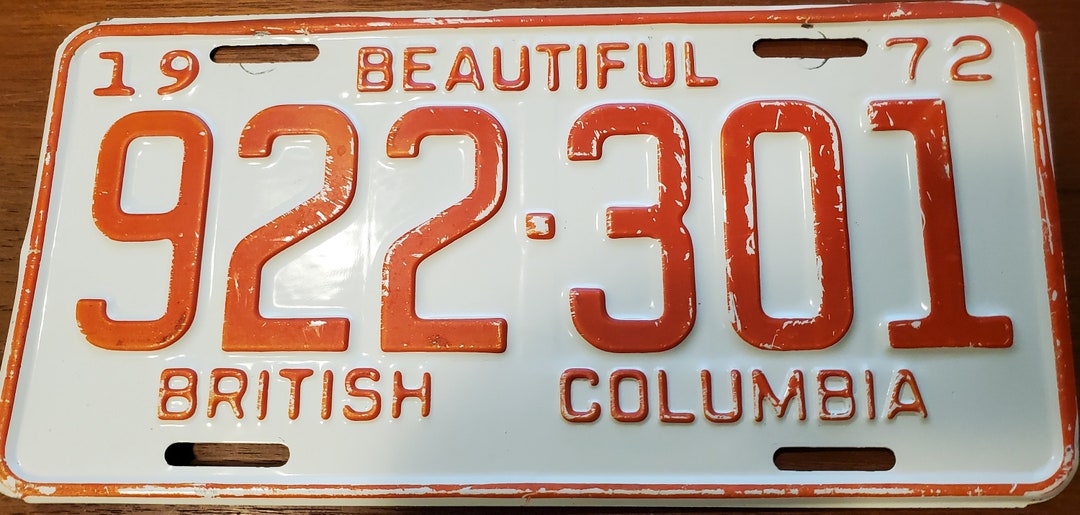 Vintage British Columbia Commercial Vehicle BC License Plate 1970's - Etsy