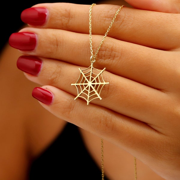 Spider Web Necklace - Etsy