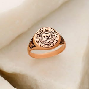 Personalized College Ring, Sterling Silver Graduation Ring, Class ...
