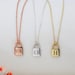 Initial Padlock Necklace: Personalized Sterling Silver Letter Pendant ...