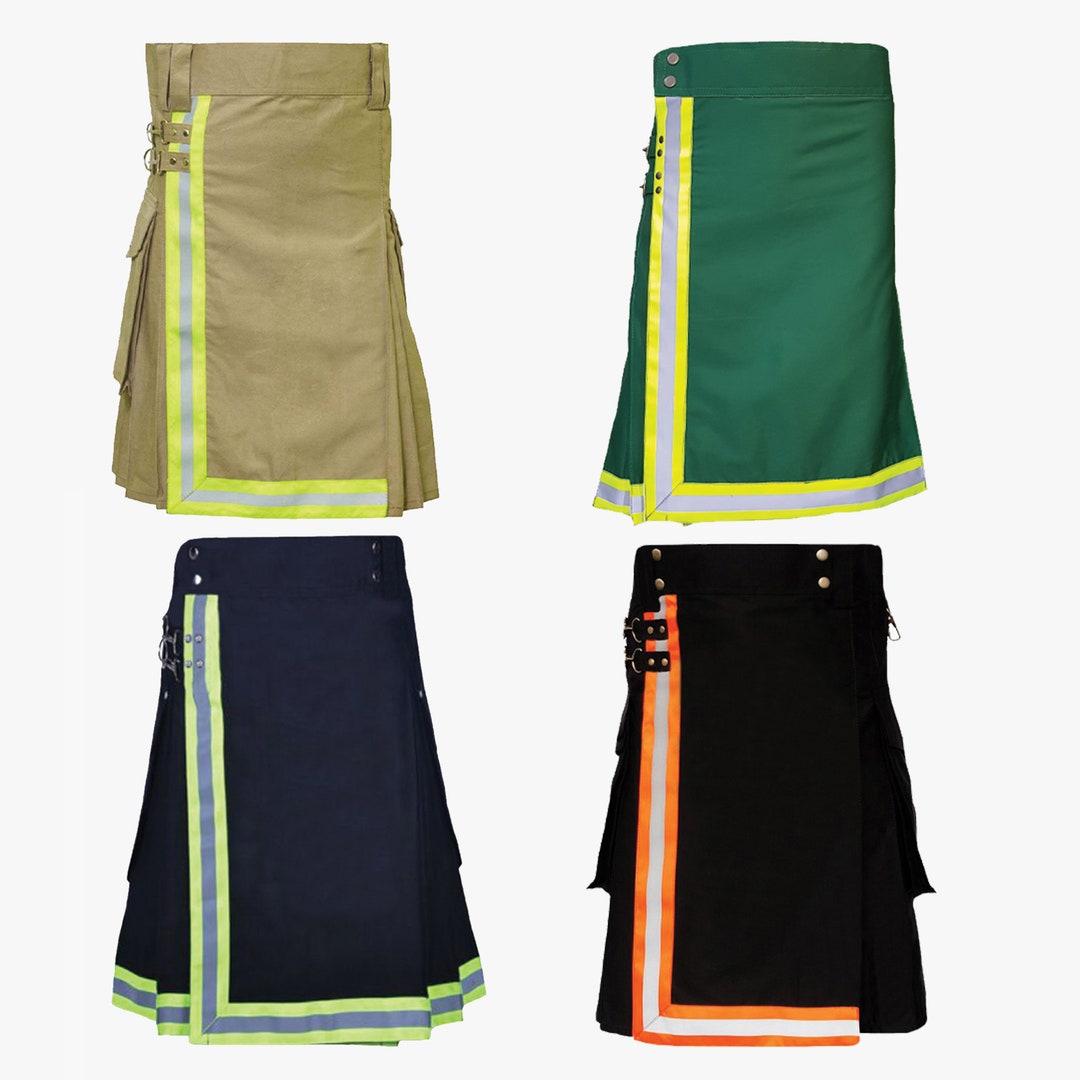 Firefighter Men's Utility Kilt Traditional Scottish Kilt Tactical Kilts ...