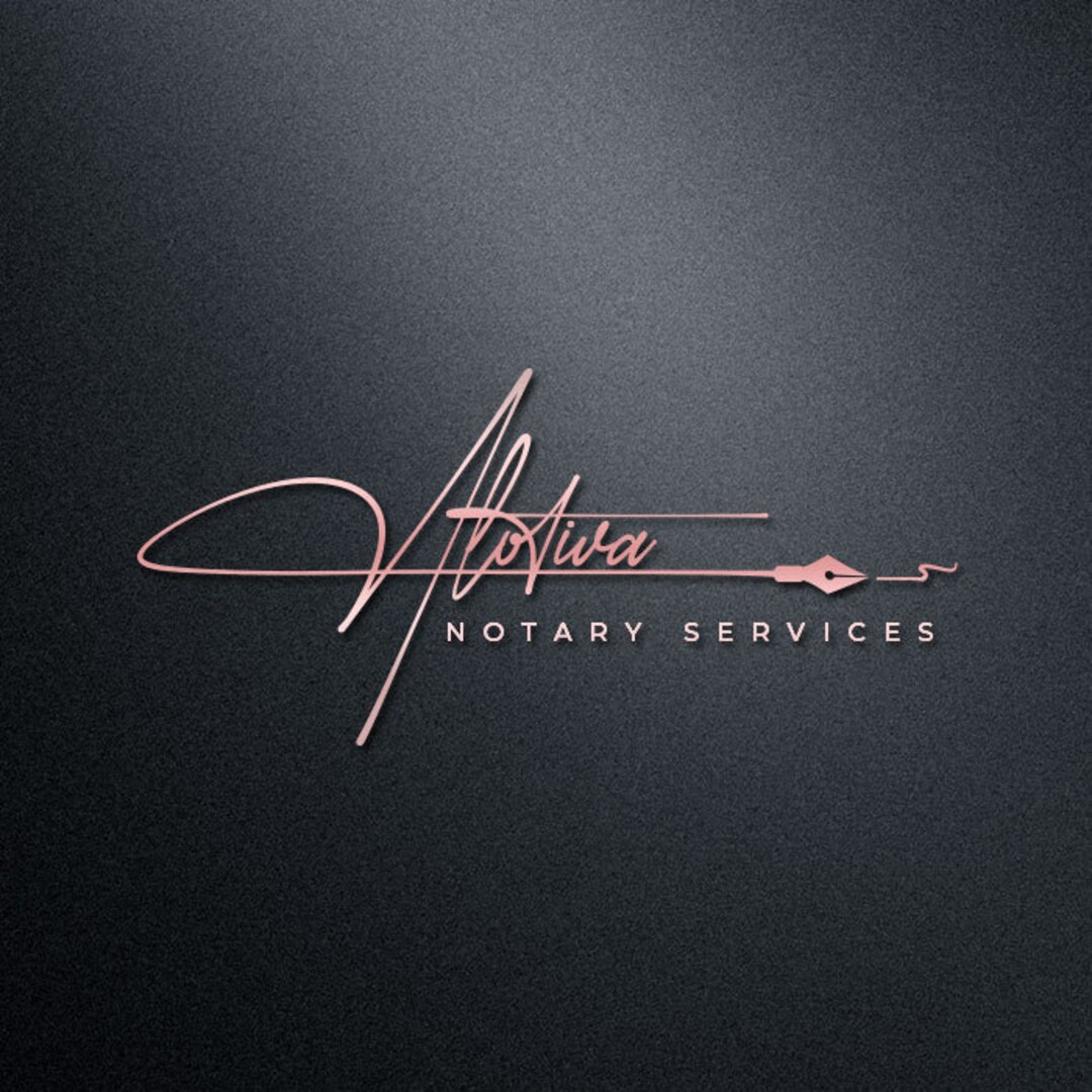Custom Notary Signature Logo Design: Elegant Watercolor Logo (digital ...