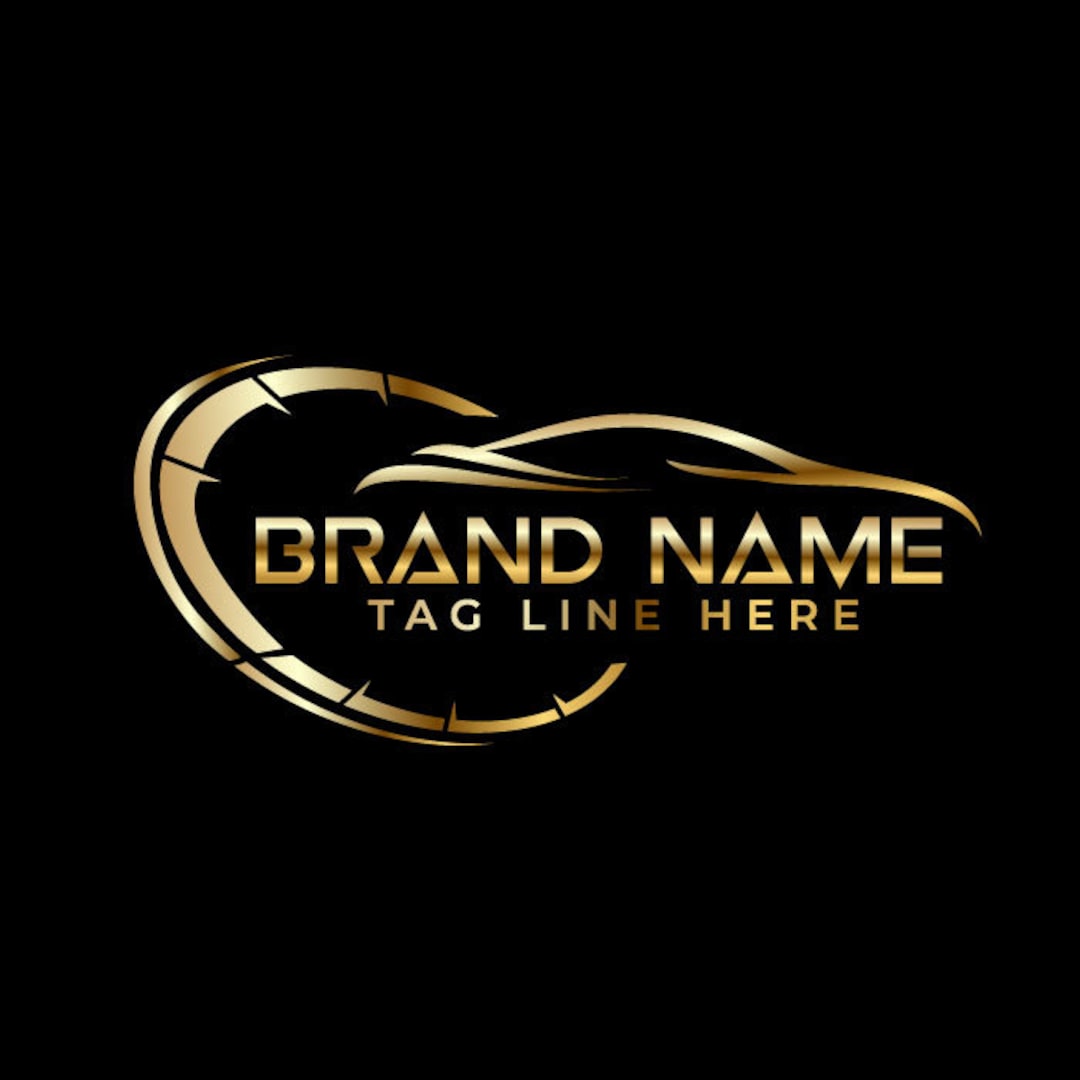 Car Logo With Custom, Golden Car Logo, Vehicle Logo, Transport Logo - Etsy