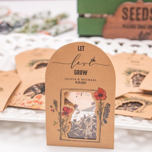 Personalized MINI Let Love Grow Heart Flower Seeds Packet - Etsy