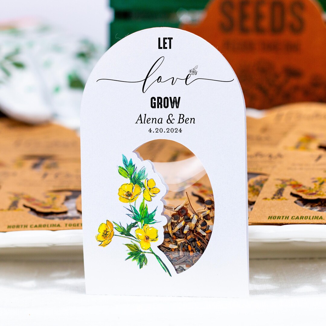 SEED PACKET FAVORS • Let Love Grow • Wedding • Wildflowers ...