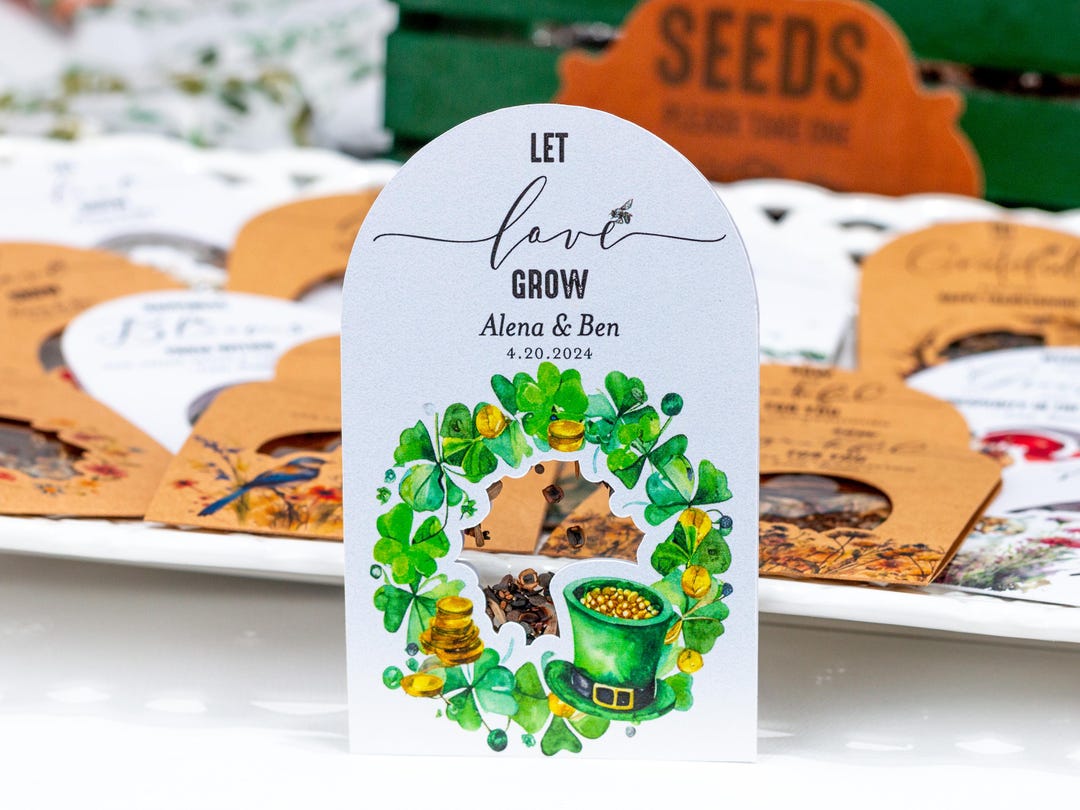 ST. PATRICK'S DAY Seed Packet Favor • Irish Wedding • Wildflowers • Eco ...