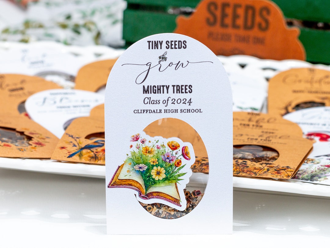 GRADUATION SEED PACKET Favors Wildflowers Personalized Eco-friendly ...
