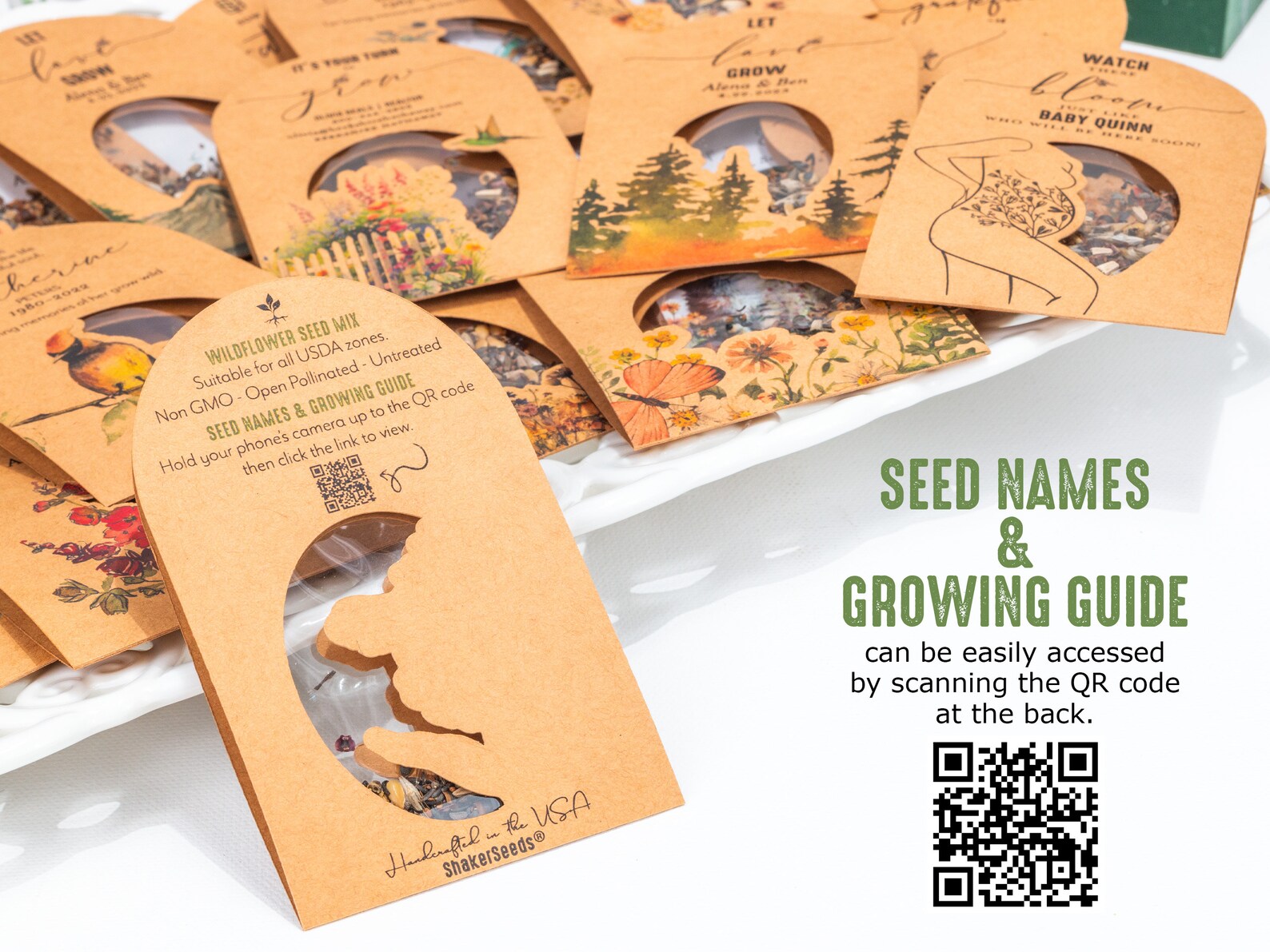 GRADUATION SEED PACKET Favors Wildflowers Personalized Eco-friendly Gift Bespoke Shakerseeds ...