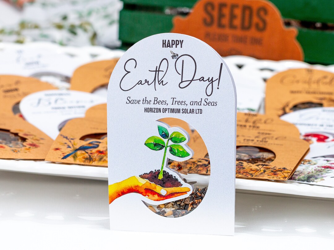 EARTH DAY FAVORS Seed Packet Wildflowers Corporate Giveaways Customer ...