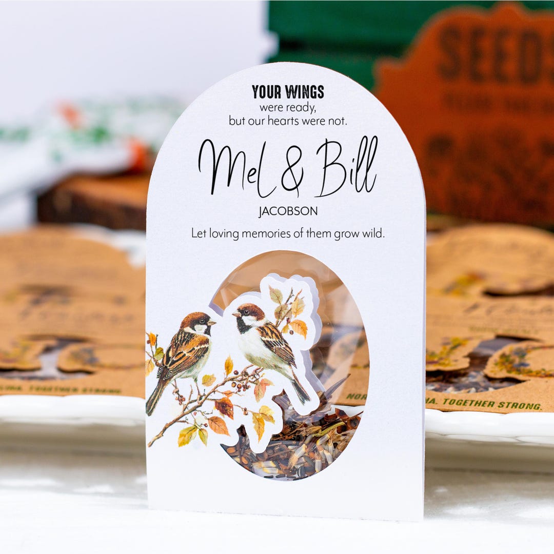 MEMORIAL SEED PACKET Favors Wildflowers Funeral Service Celebration of ...