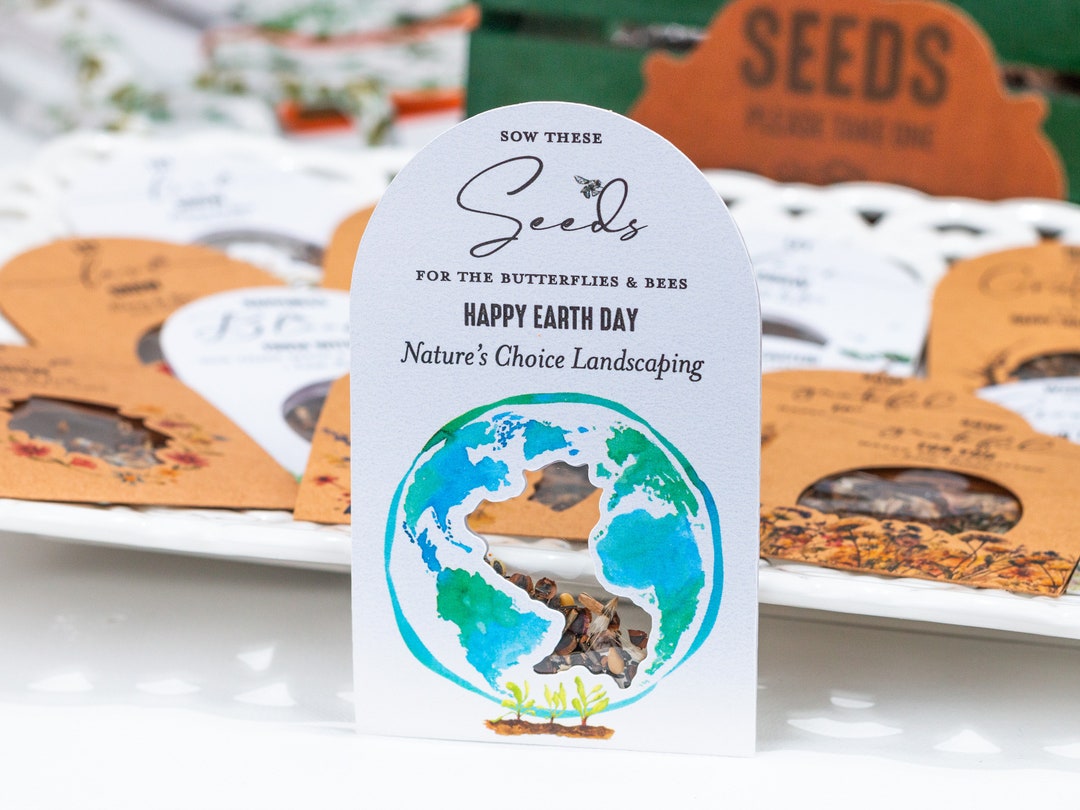 EARTH DAY Seed Packet Favor Wildflowers Eco-friendly Personalizable ...