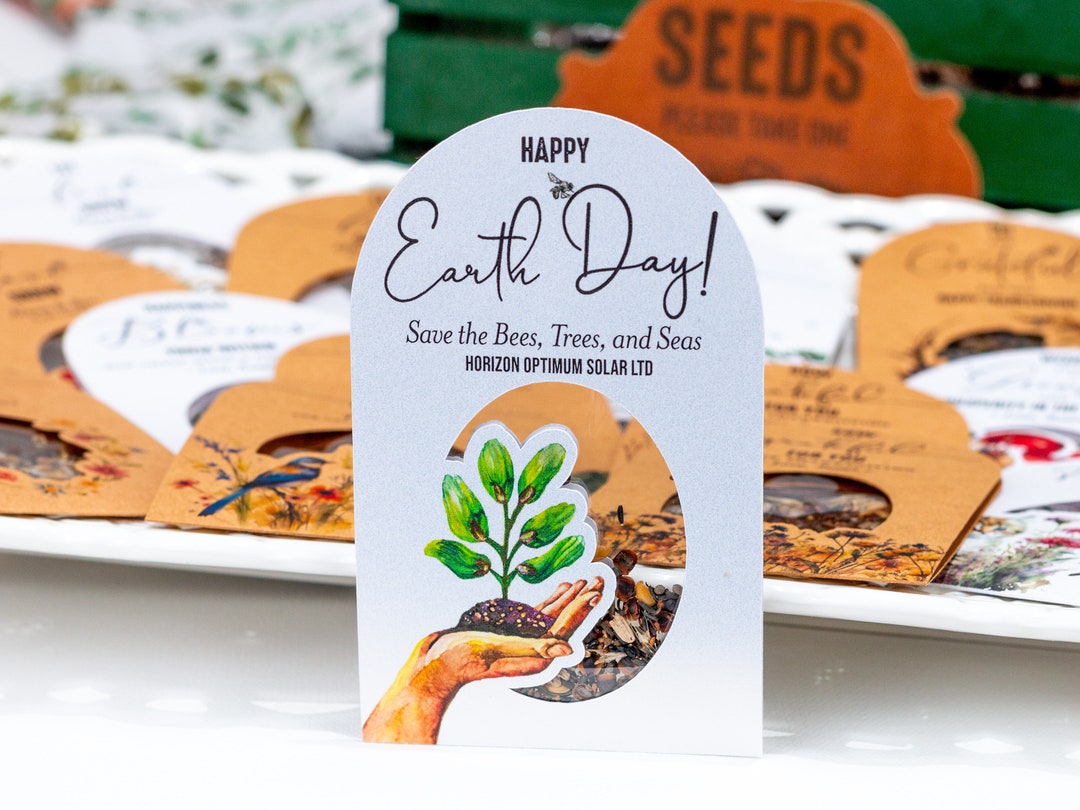 EARTH DAY FAVORS Seed Packet Wildflowers Corporate Giveaways Customer ...