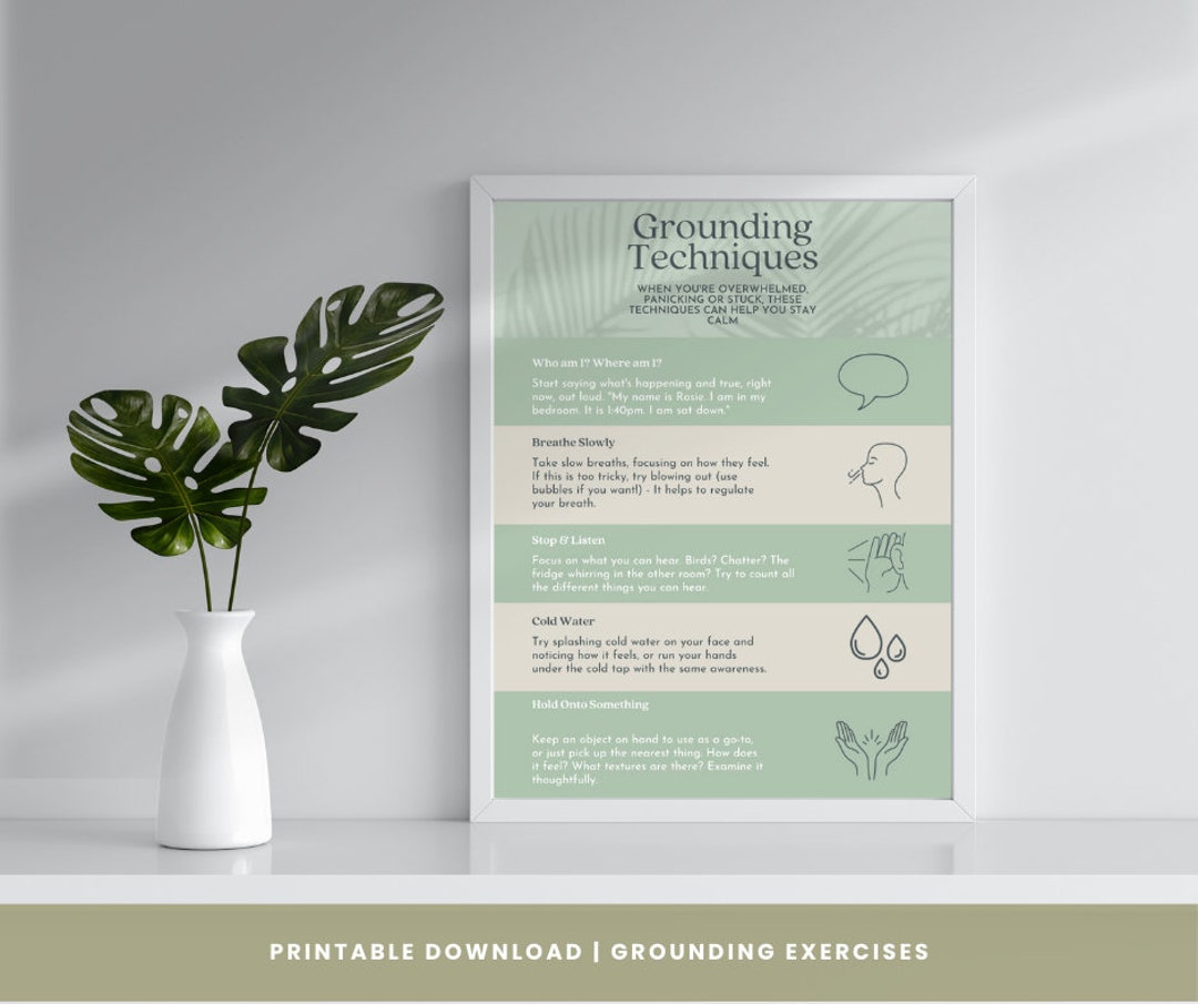 Grounding Exercises Therapist Handout Private Practice Anxiety Support ...