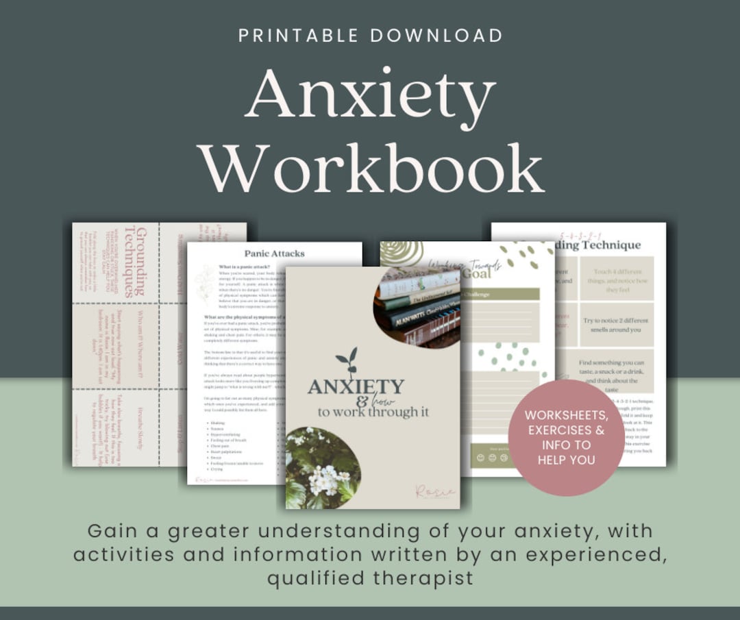 Anxiety Workbook & Toolkit - Digital Download | Anxiety Printable ...