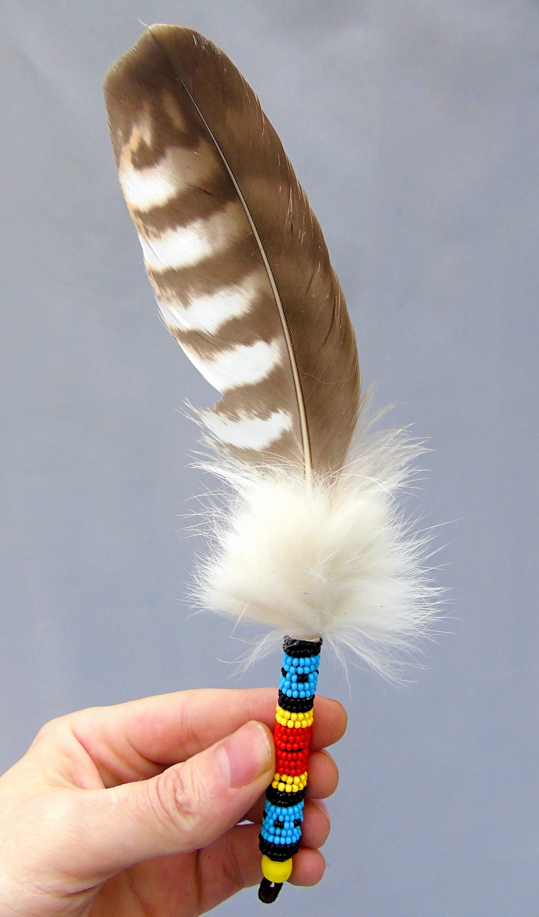 Buzzard Smudge Prayer Beaded Feather North America Great Plains Indian ...