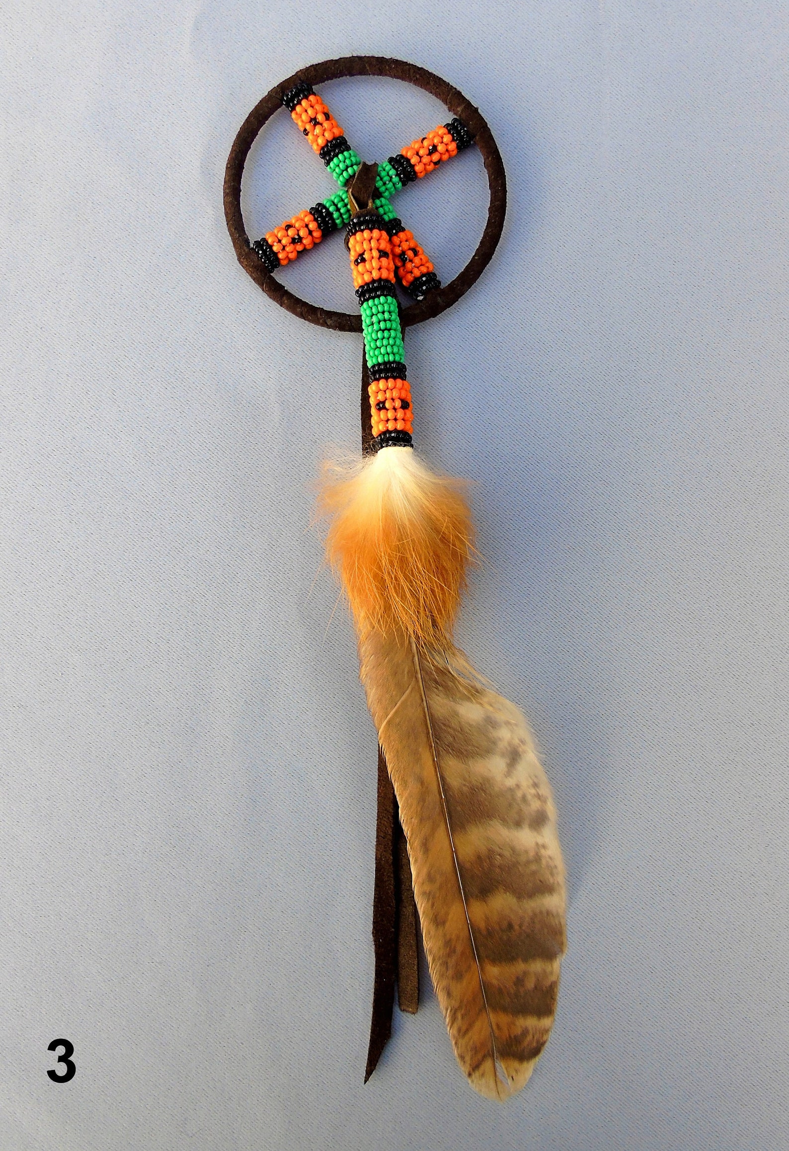 Medicine Wheel With Feather - Beaded Great Plains American Indians ...