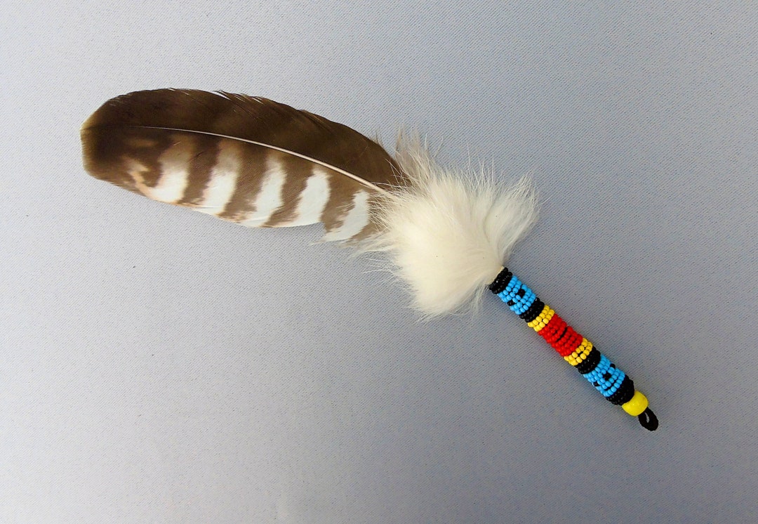 Buzzard Smudge Prayer Beaded Feather North America Great Plains Indian ...