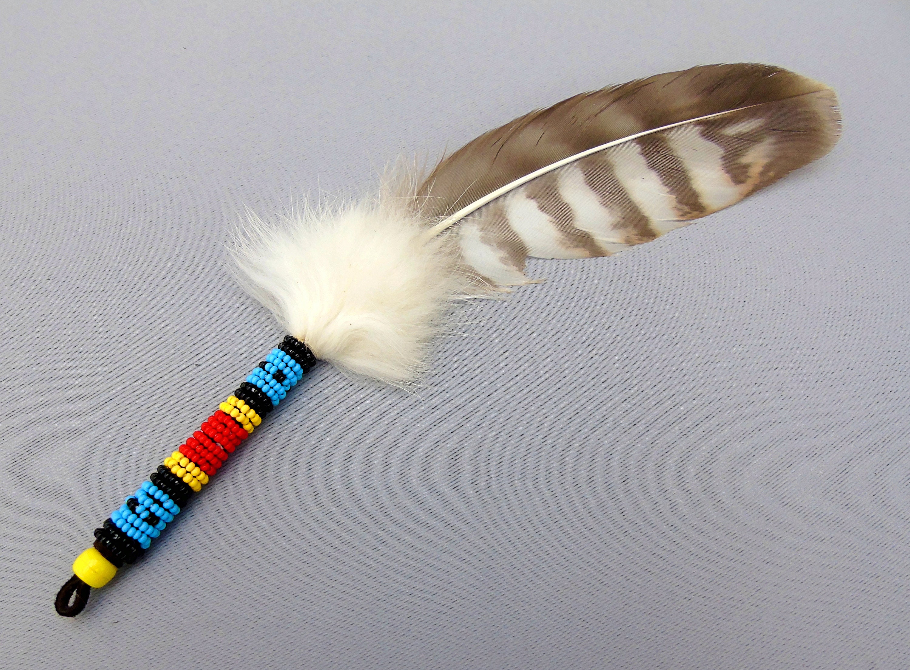 Buzzard Smudge Prayer Beaded Feather North America Great Plains Indian ...