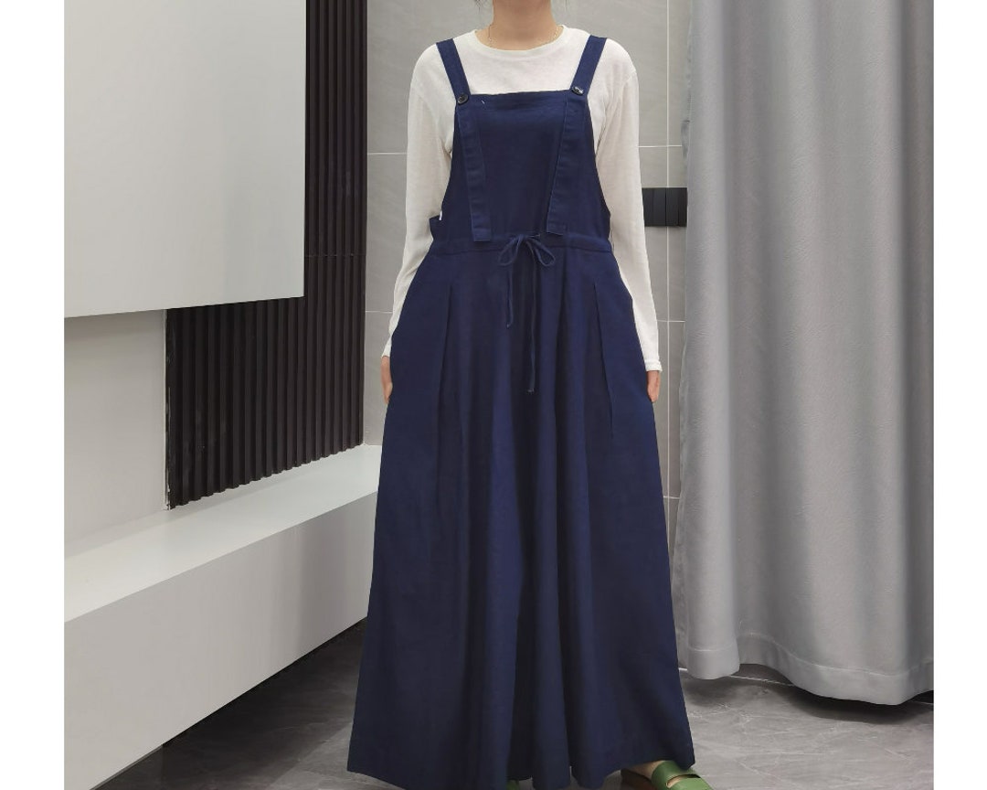 Women's Overalls, Loose Casual Overalls With Pocket, Elastic Waist Tie ...