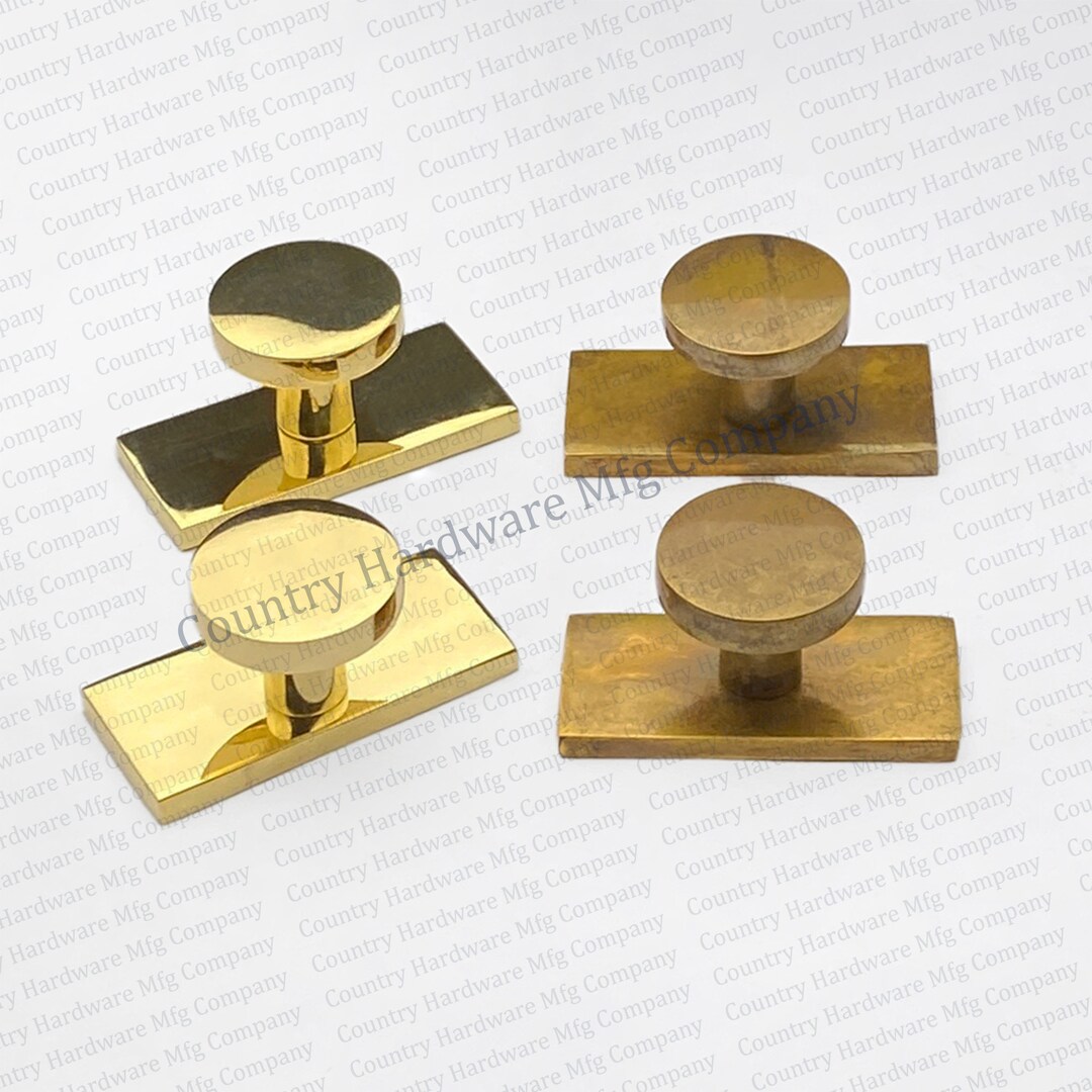 Unlacquered Antique Flat Knob With Rectangle Backplate - Etsy