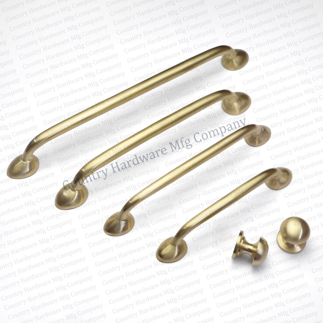 Unlacquered Brass Drop Handles - Satin Unlacquered Brass - Etsy