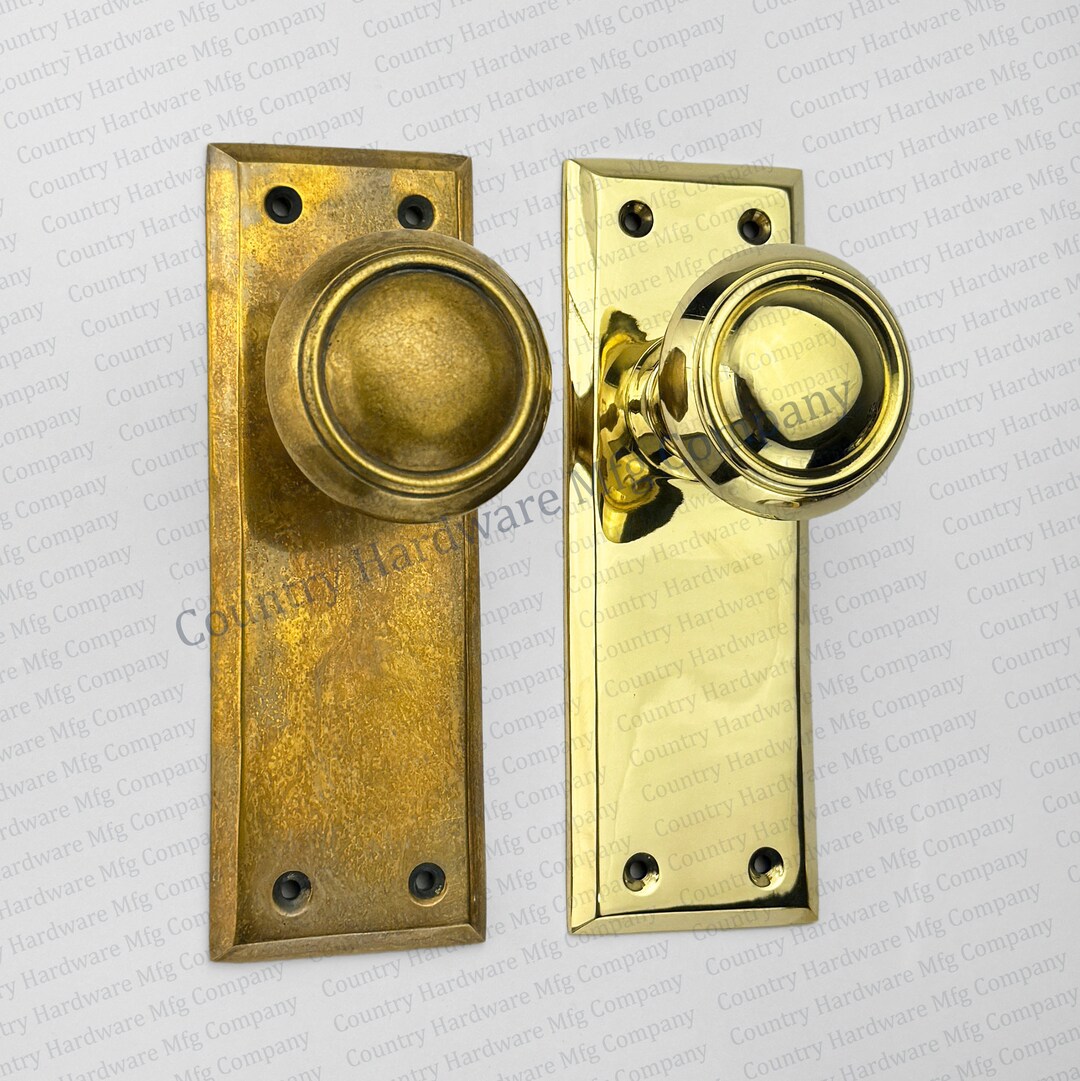 Unlacquered Antique Brass Regency Large Dummy Door Knobs - Etsy