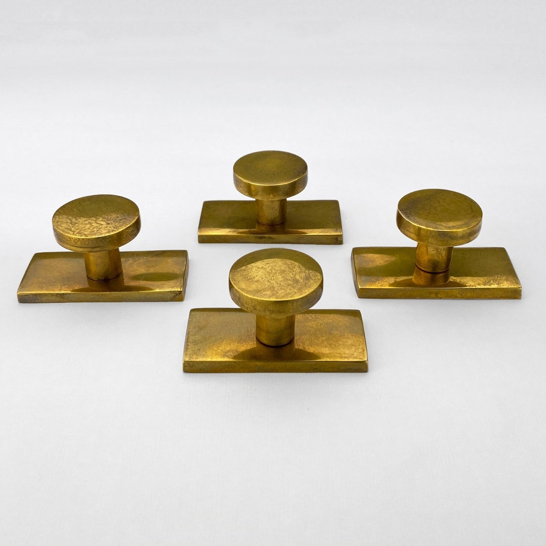 Unlacquered Antique Flat Knob With Rectangle Backplate - Etsy