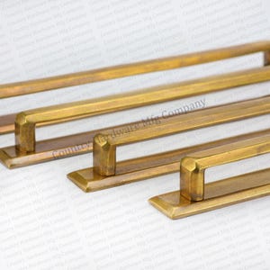 Unlacquered Antique Brass Cross Pulls With Backplate - Etsy