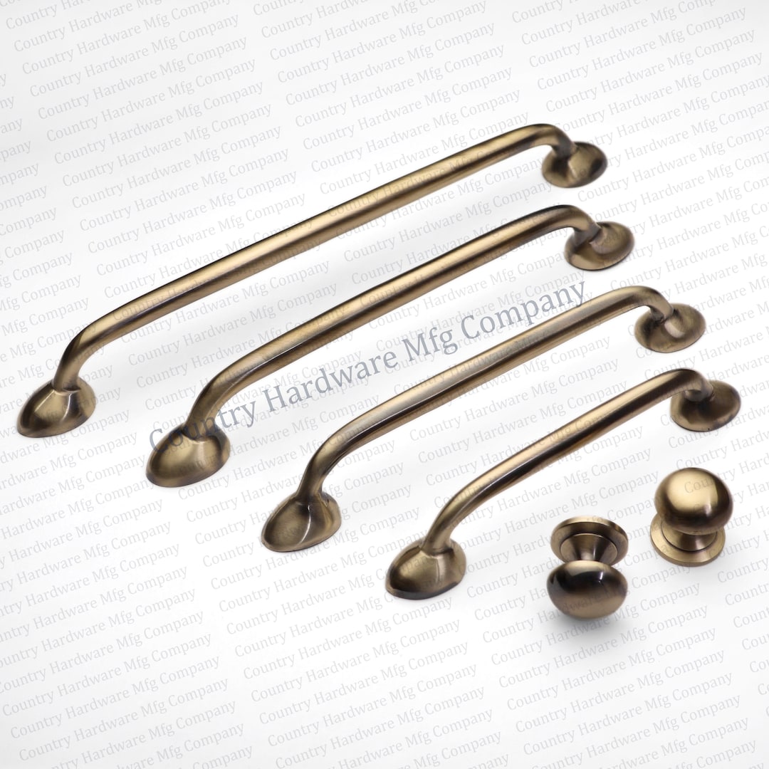 Unlacquered Brass Drop Handles - Aged Unlacquered Brass - Etsy