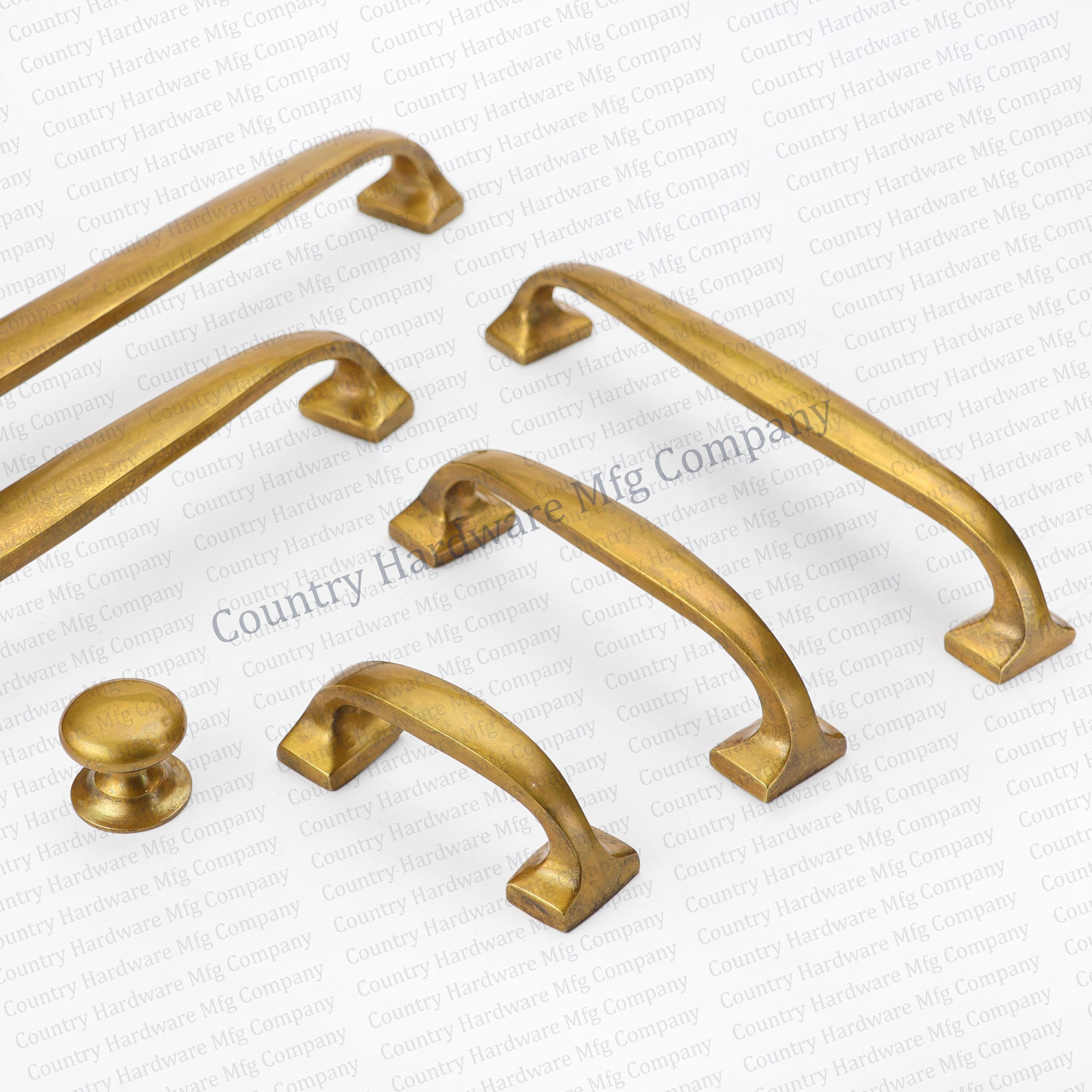 Unlacquered Antique Brass Wedge Handles - Etsy