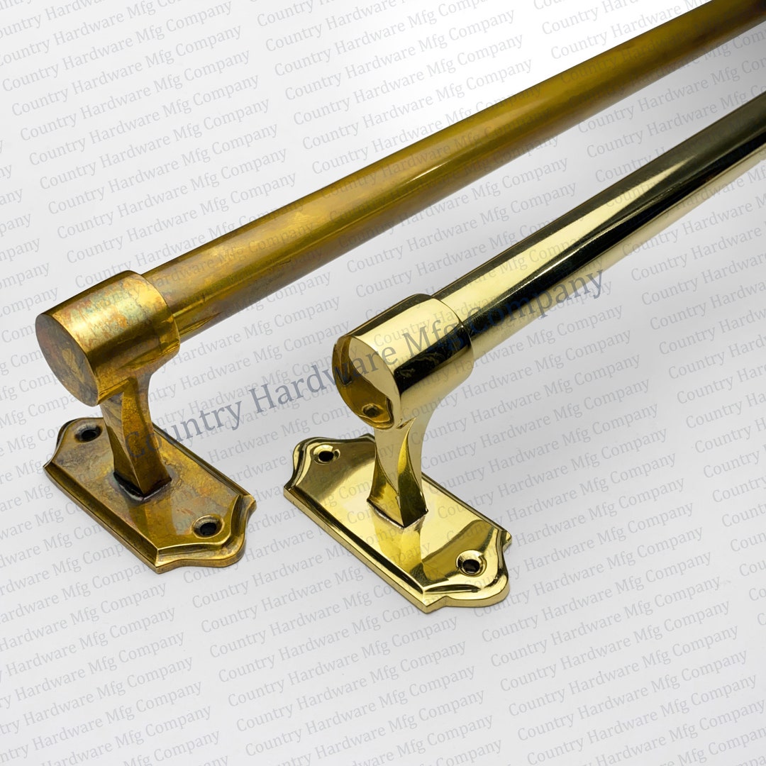 Unlacquered Brass Pot Rail - Edwardian Kitchen Pan Rack or Cafe Curtain ...