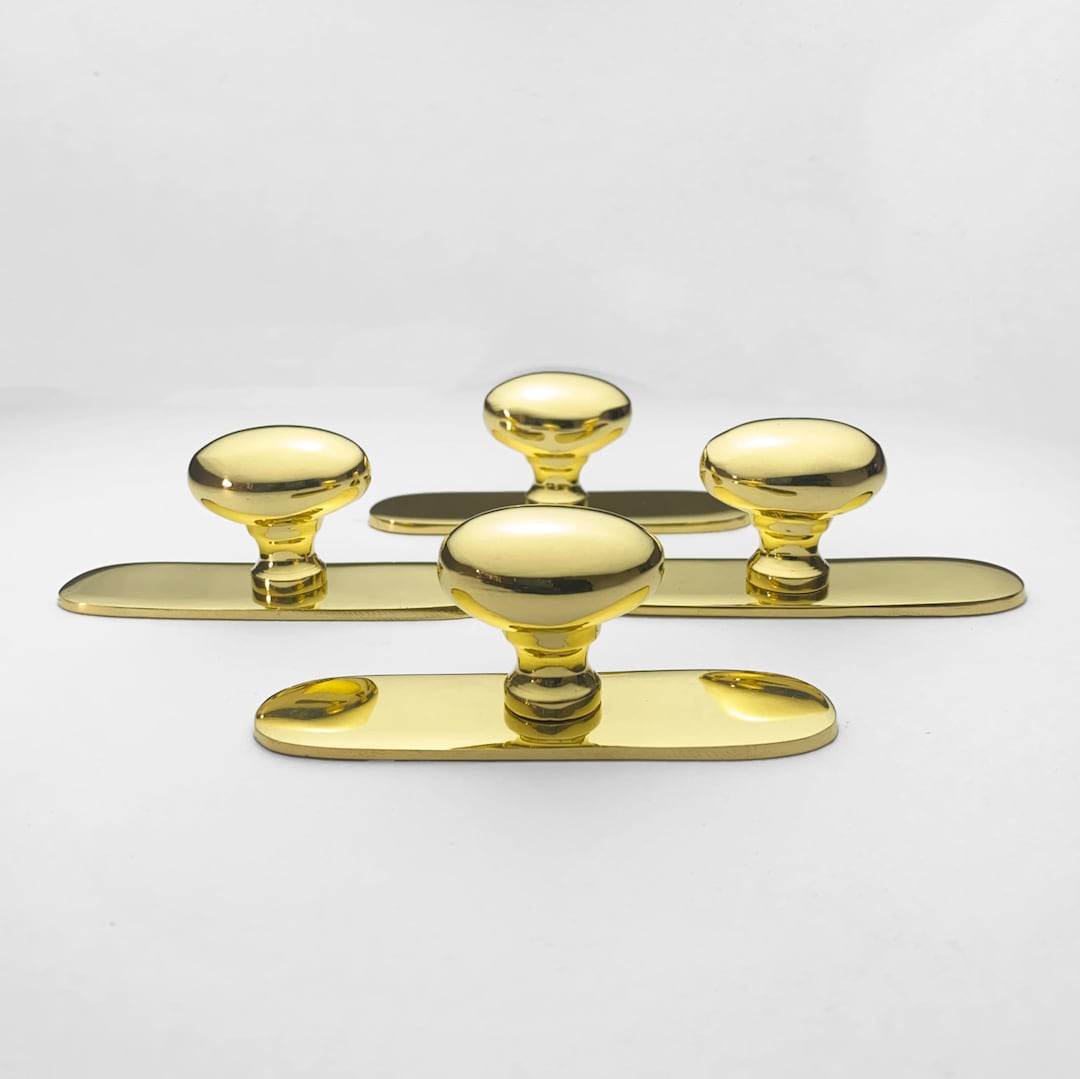 Oval Cabinet Knob With Backplate - Etsy