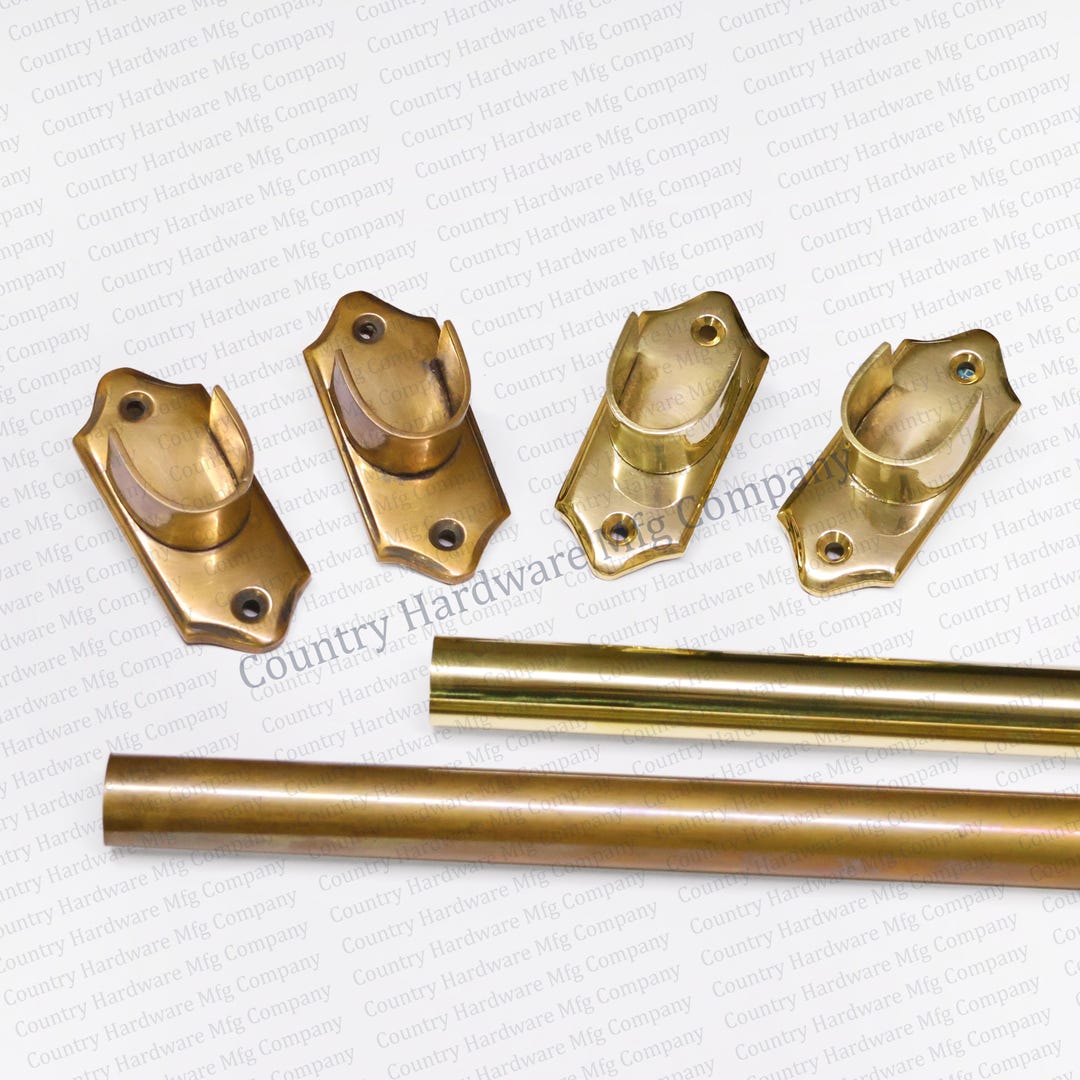 Brass Inside Mount Cafe Curtain Rod - Solid Brass Unlacquered Antique ...