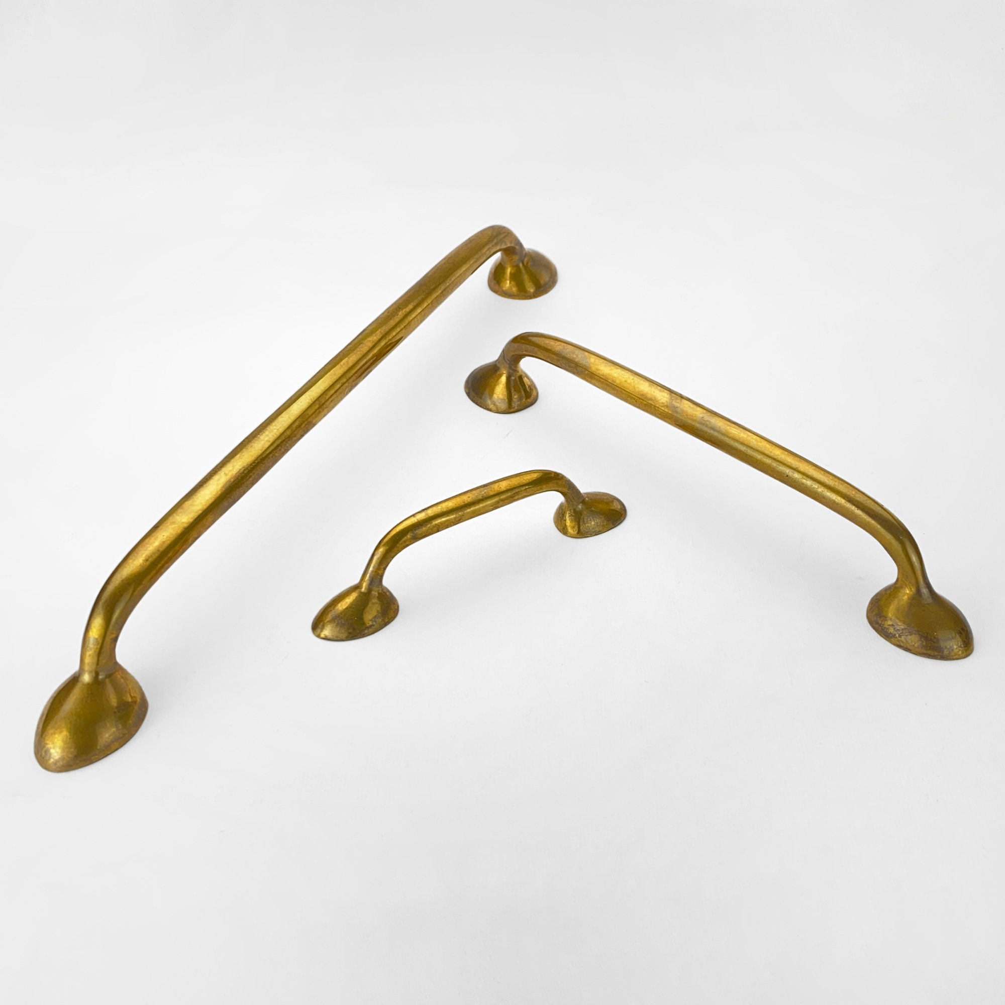 Unlacquered Antique Brass Drop Handles - Etsy