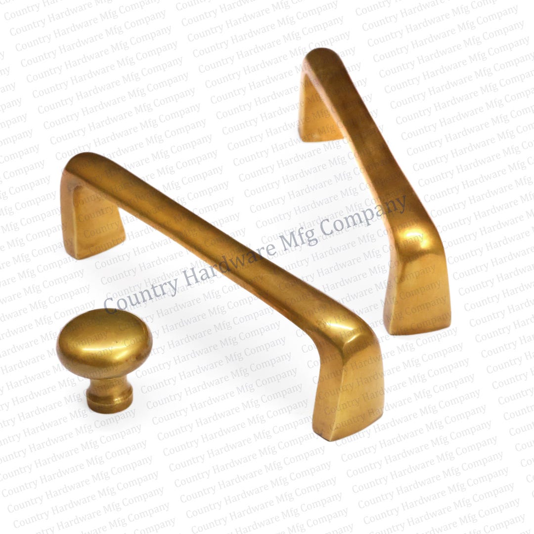 Unlacquered Antique Brass Wedge Pulls - Etsy