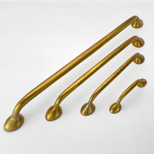 Unlacquered Antique Brass Drop Handles - Etsy