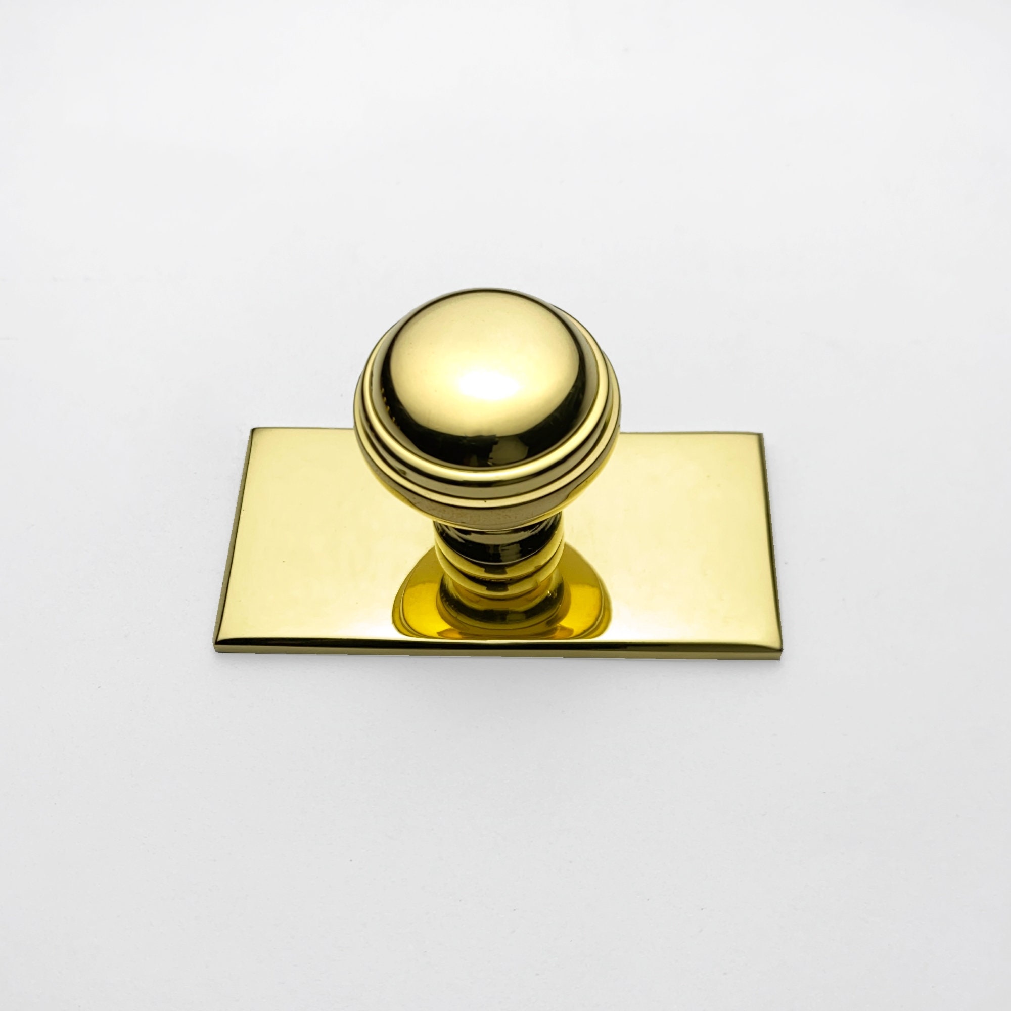 Brass Cabinet Knob With Rectangle Backplate Unlacquered Brass - Etsy