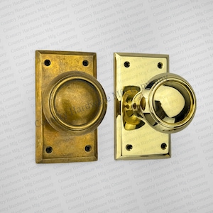 Unlacquered Antique Brass Regency Short Dummy Door Knobs - Etsy