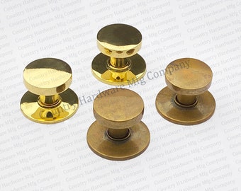 Antique Unlacquered Flat Knob With Long Backplate - Etsy