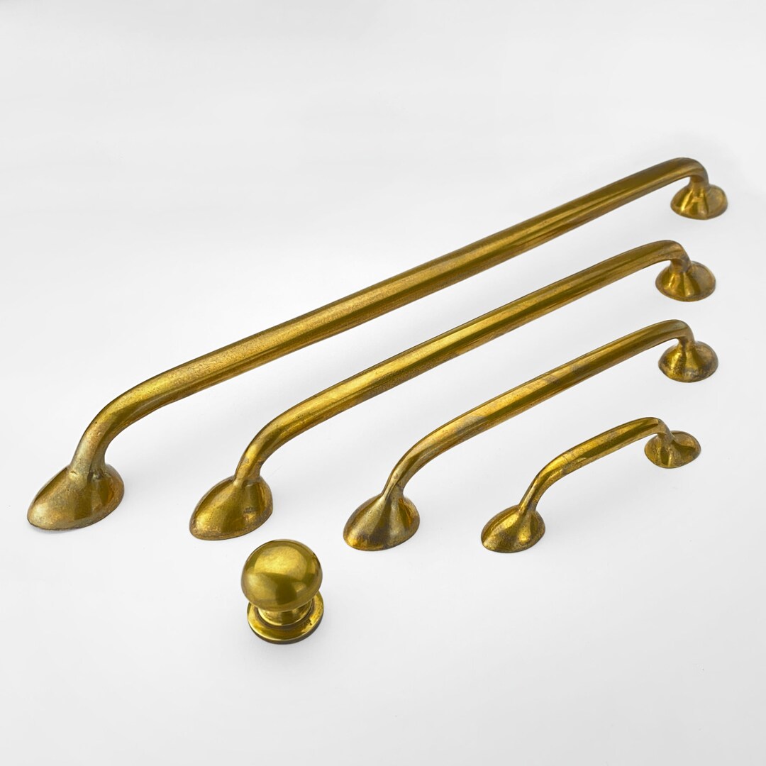 Unlacquered Antique Brass Drop Handles - Etsy
