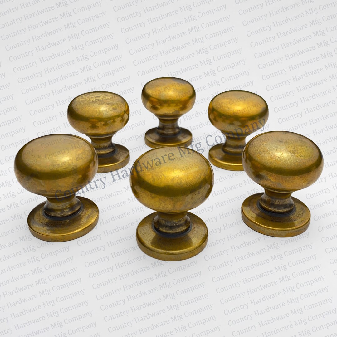 Unlacquered Solid Brass Cabinet Knob - Antique Dresser Hardware - Etsy