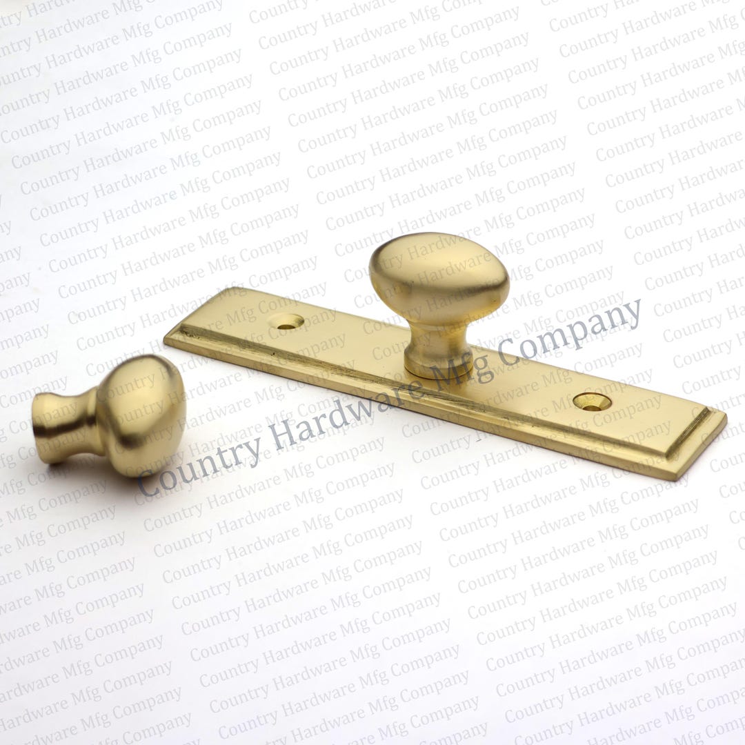 Unlacquered Solid Brass Oval Knob With Bevel Backplate - Satin Brass - Etsy