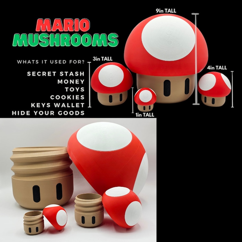 Familia de contenedores Mega Hongos PAQUETE DE 4 - Etsy México