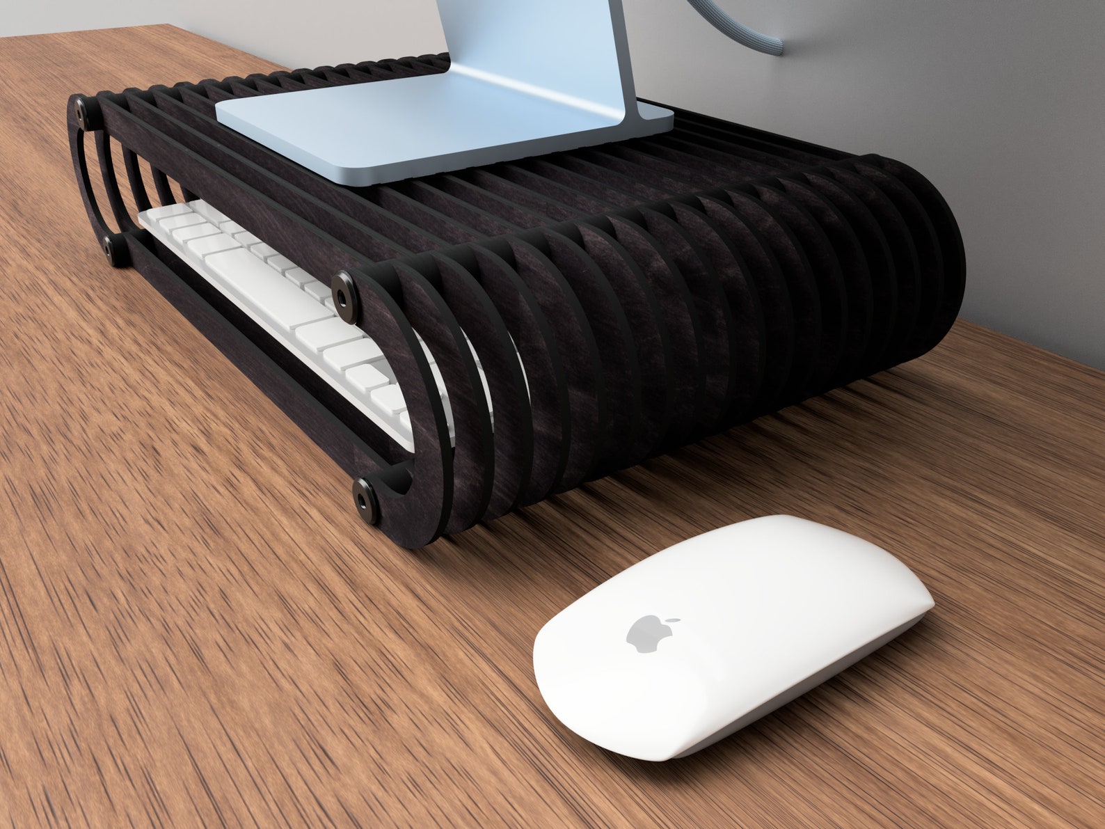 Wooden Monitor Stand With Storage Scandinavian Style Luxury - Etsy